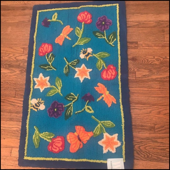 Wamsutta | Other | Nwt Cotton Hooked Floral Cottagecore Rug | Poshmark